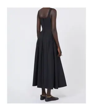 Sportmax Square Neck Sleeveless Midi Dress - Black