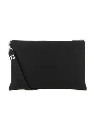 Fendi Logo Detailed Zipped Clutch Bag