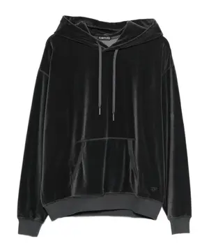 TOM FORD Velour Hoodie - Black