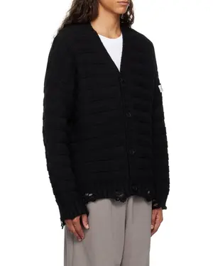 MAISON MARGIELA Distressed Knit V-neck Cardigan