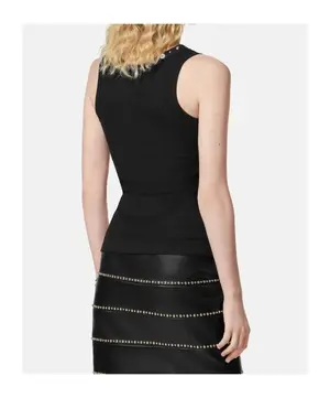 Versace Medusa Embellished Ribbed Tank Top