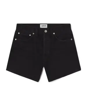 AGOLDE Parker Long High-rise Denim Shorts - Black