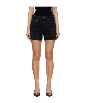 AGOLDE Parker Long High-rise Denim Shorts - Black