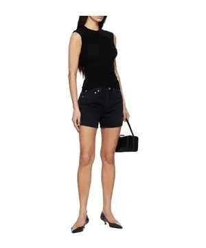 AGOLDE Parker Long High-rise Denim Shorts - Black