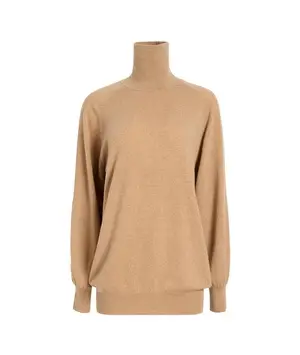 Khaite Percy Cashmere Turtleneck Sweater - Camel
