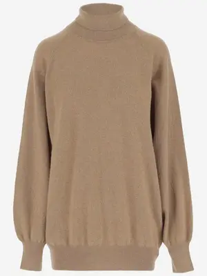 Khaite Percy Cashmere Turtleneck Sweater - Camel