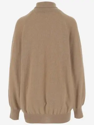 Khaite Percy Cashmere Turtleneck Sweater - Camel