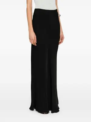 TWINSET Maxi Skirt With Logo Plaque - Black