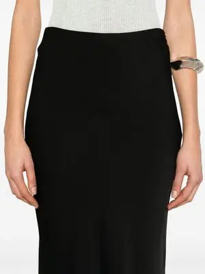 TWINSET Maxi Skirt With Logo Plaque - Black