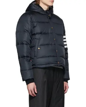 Thom Browne 4-bar Hooded Buttoned Jacket