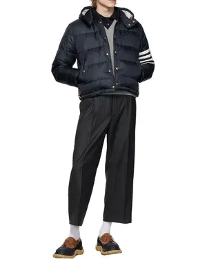 Thom Browne 4-bar Hooded Buttoned Jacket