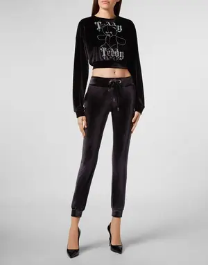 Philipp Plein Logo Detail Velour Track Pants