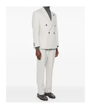 LARDINI Logo-brooch Suit - Beige
