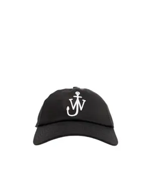 J.W.ANDERSON Jw Anderson Curved Peak Logo Embroidered Baseball Cap - Black