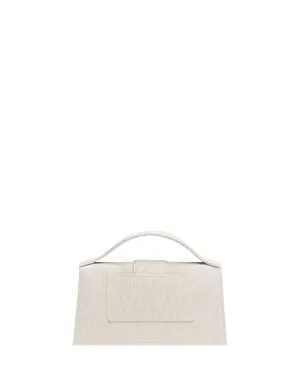 Jacquemus Large Bambino Crossbody Flap Bag - Light Gray