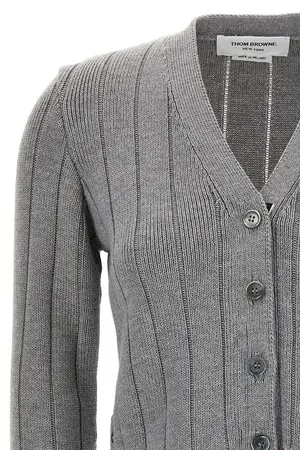 Thom Browne Rwb Jacquard Knitted Cardigan