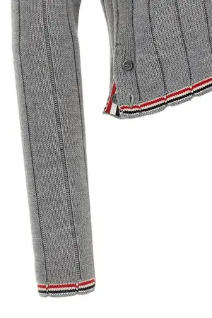 Thom Browne Rwb Jacquard Knitted Cardigan
