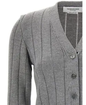 Thom Browne Rwb Jacquard Knitted Cardigan