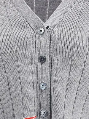 Thom Browne Rwb Jacquard Knitted Cardigan