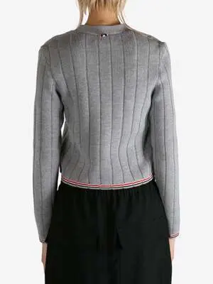Thom Browne Rwb Jacquard Knitted Cardigan