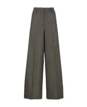 P.a.r.o.s.h Wide Leg Tailored Trousers With Belt Loops And Buckle Detail - No