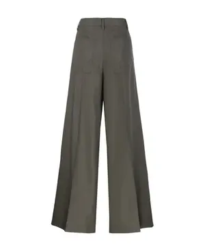 P.a.r.o.s.h Wide Leg Tailored Trousers With Belt Loops And Buckle Detail - No