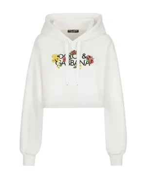 Dolce & Gabbana Cropped Floral Print Hoodie - No