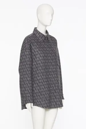 Valentino Garavani Toile Iconographe Curved Hem Reversible Shirt