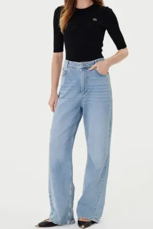 TWINSET Ribbed Embellished Top