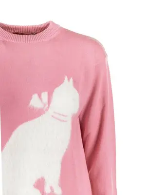 Max Mara Crewneck Jumper With Patterned Design - Pink