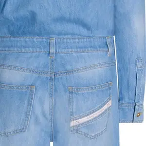 Elisabetta Franchi Lettering Denim Jumpsuit - Light Blue