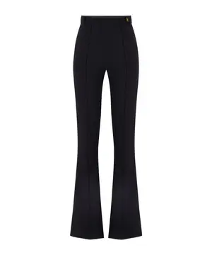 Elisabetta Franchi Logo Charm Flared Pants - Black