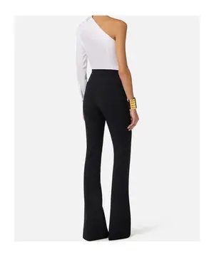 Elisabetta Franchi Logo Charm Flared Pants - Black