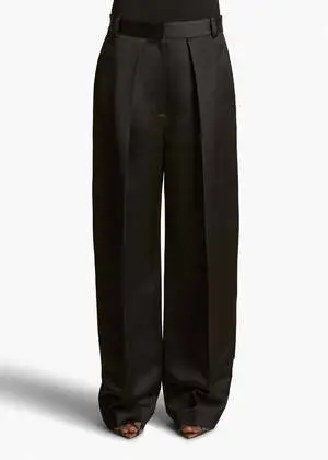 Khaite Marinta Wide-leg Tailored Pleated Trousers