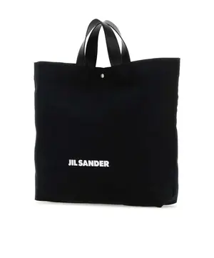 JIL SANDER Logo Print Tote Bag - Black