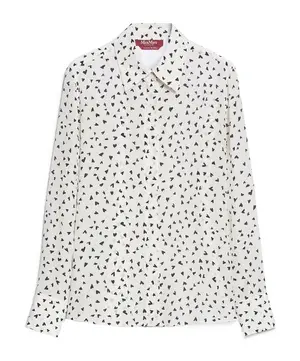 Max Mara All-over Printed Long-sleeved Shirt - Ivory
