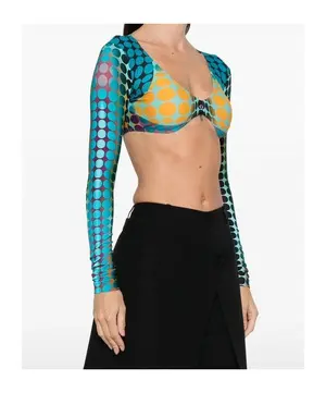 JEAN PAUL GAULTIER Polka Dot Pattern Long Sleeve Cover-up