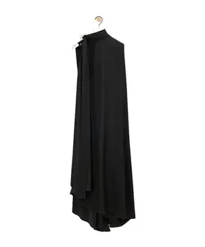 Loewe Sleeveless Silk Dress With Asymmetrical Silhouette And Ruffles