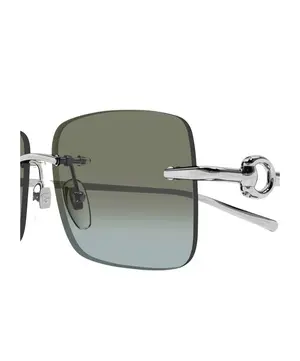 Gucci Rimless Rectangle Sunglasses - Silver