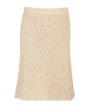 Bottega Veneta Crochet Knit Midi Skirt - Bone/cloud