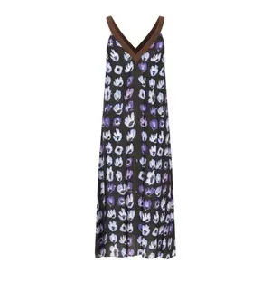 Prada Graphic Print V-neck Sleeveless Maxi Dress