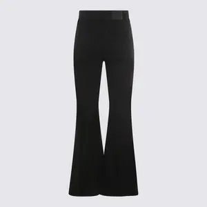 TWINSET Flared Leather Jeans - Black