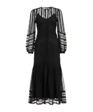 TWINSET Long Striped Lace Dress