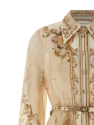 Zimmermann Memento Printed Belted Shirt Dress