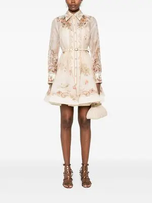 Zimmermann Memento Printed Belted Shirt Dress