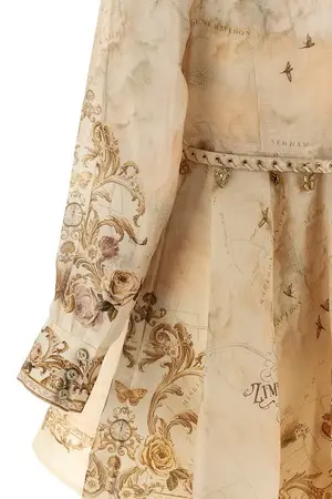 Zimmermann Memento Printed Belted Shirt Dress