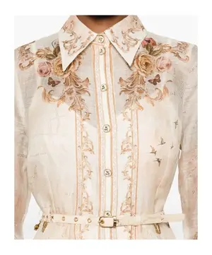 Zimmermann Memento Printed Belted Shirt Dress