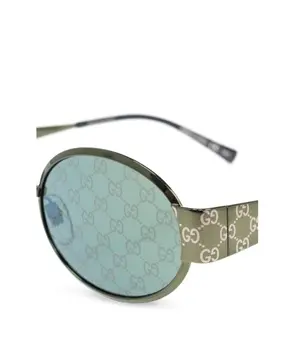 Gucci Full Rim Oval Sunglasses With Gg Pattern