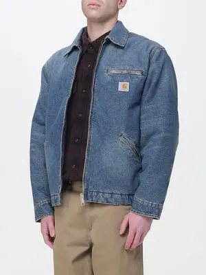 Carhartt Work In Progress Denim Zip-up Jacket With Logo Patch - No