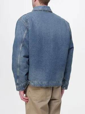 Carhartt Work In Progress Denim Zip-up Jacket With Logo Patch - No